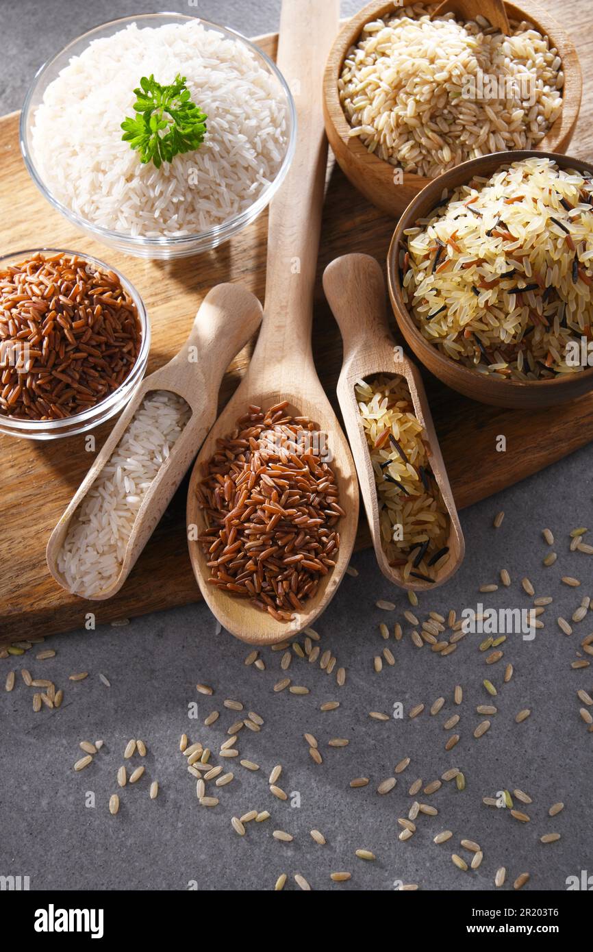 Composition with different sorts of rice including basmati and red rice ...