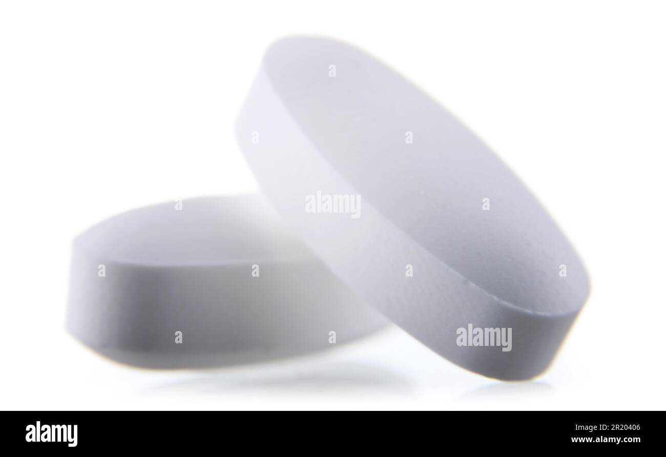 Composition with pharmaceutical drug pills over white background Stock ...