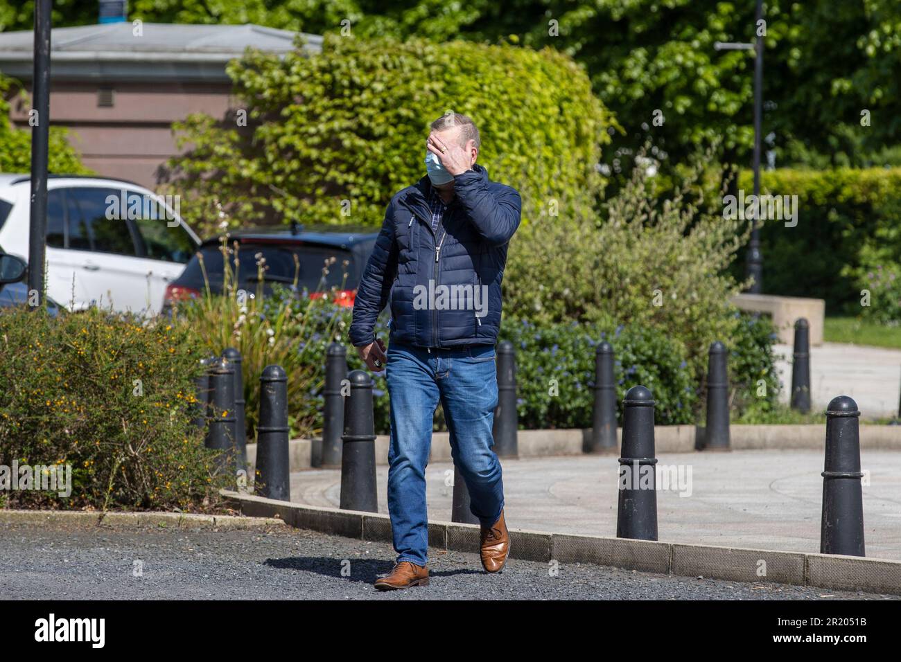 Andrew McDade arrives at Killymeal House in the Belfast Gasworks ...