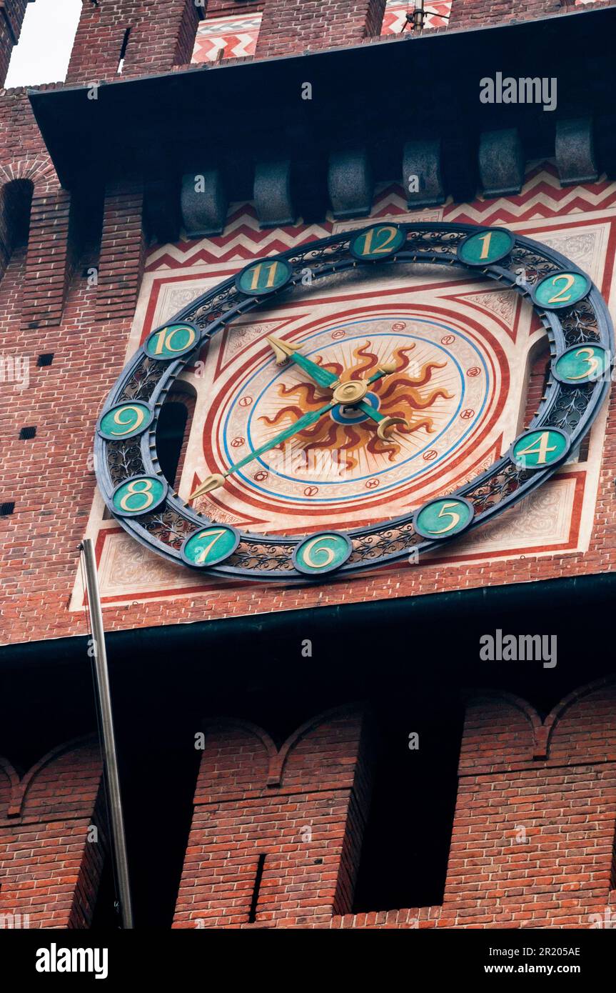 Central tower of Sforzesco Castle decorated and designed by Filarete ...