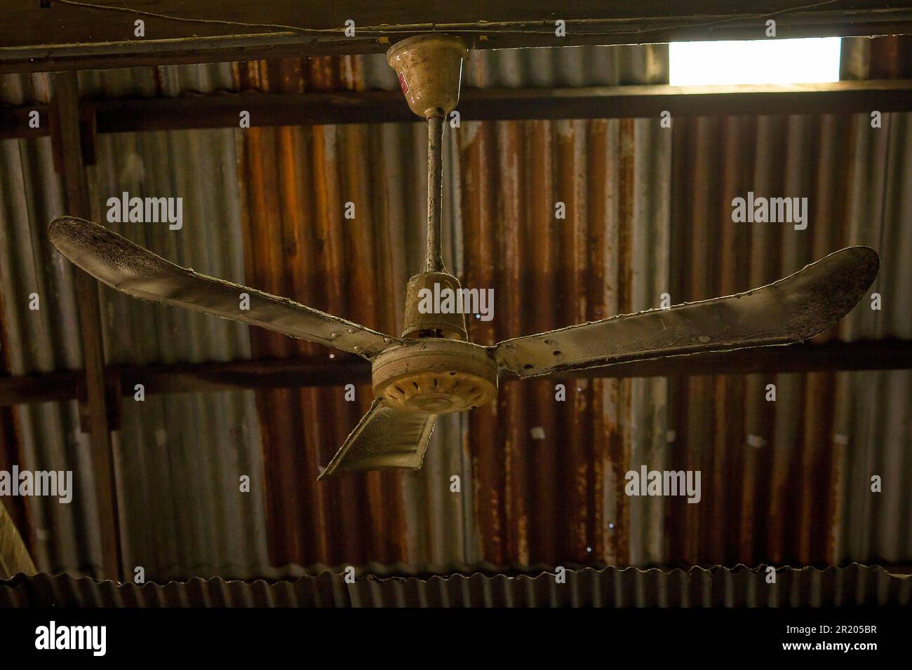 Ceiling fan hung on the beam Stock Photo - Alamy