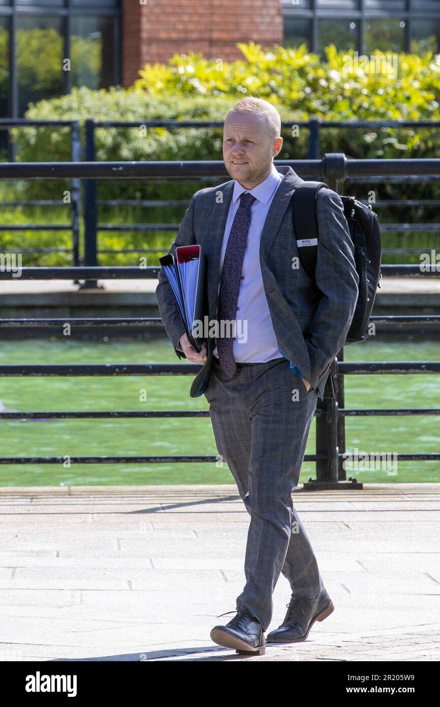 Jamie Bryson, legal advocate of Andrew McDade arrives at Killymeal ...