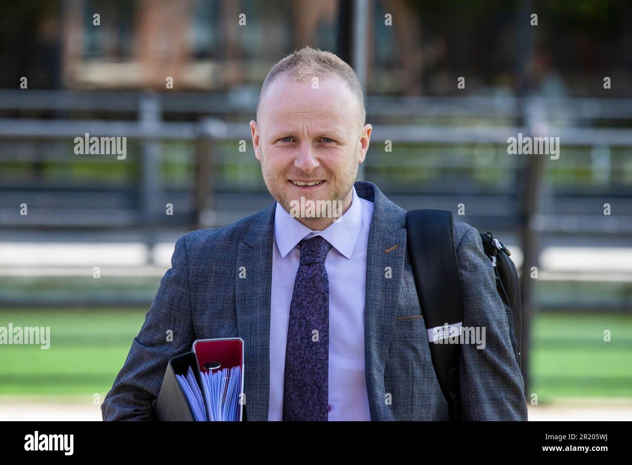 Jamie Bryson, legal advocate of Andrew McDade arrives at Killymeal ...