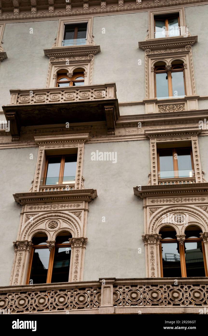 Double arched windows Milan, Italy Stock Photo - Alamy