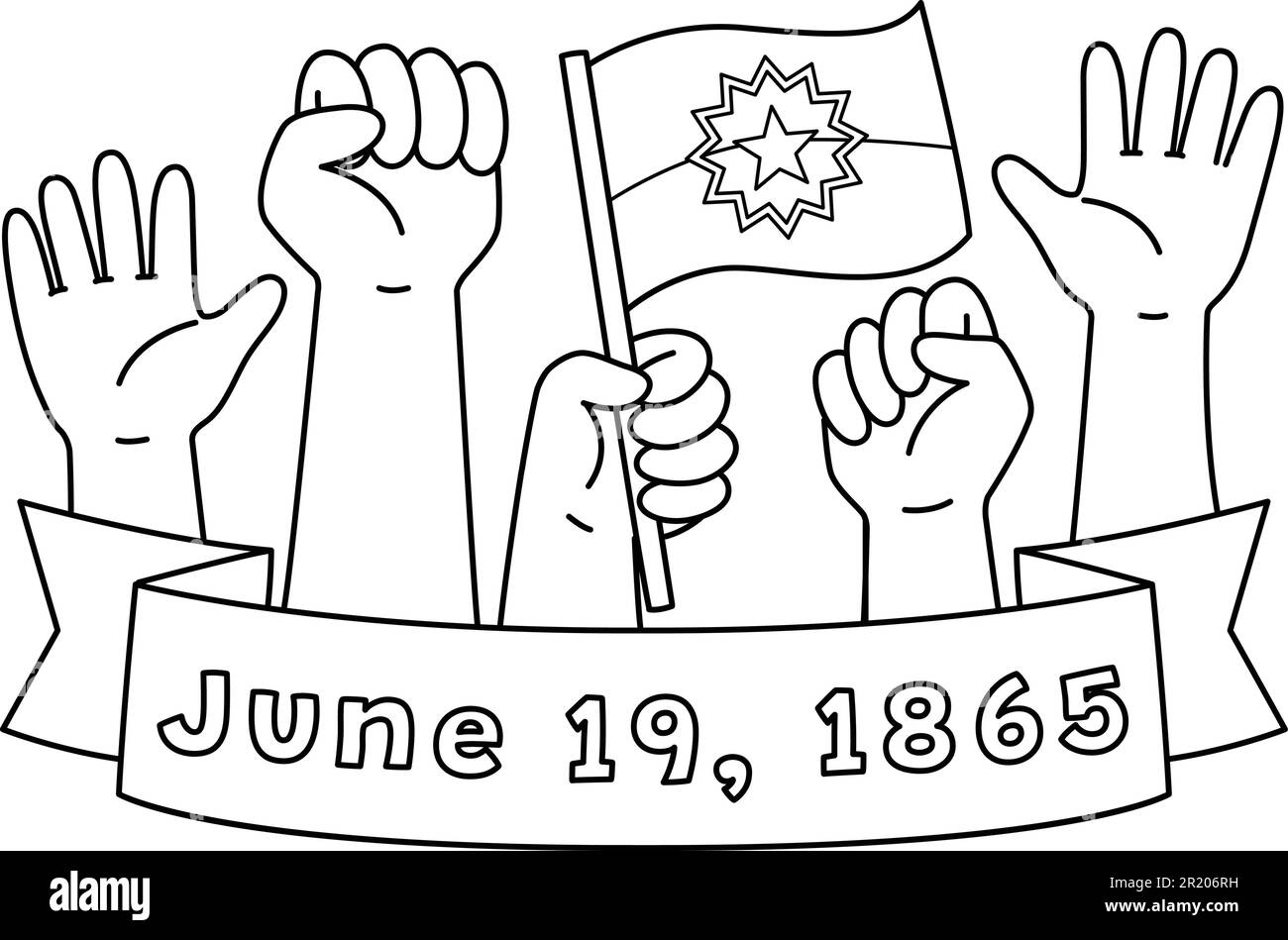 Juneteenth Raising Hands Isolated Coloring Page Stock Vector Image ... Juneteenth Raising Hands Isolated Coloring Page Stock Vector Image ...