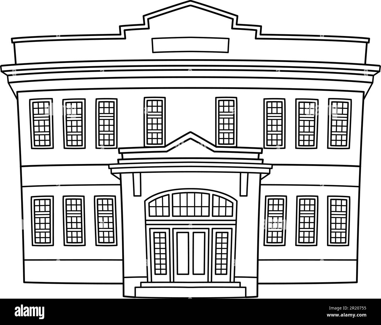 Museum Building Isolated Coloring Page for Kids Stock Vector Image ...