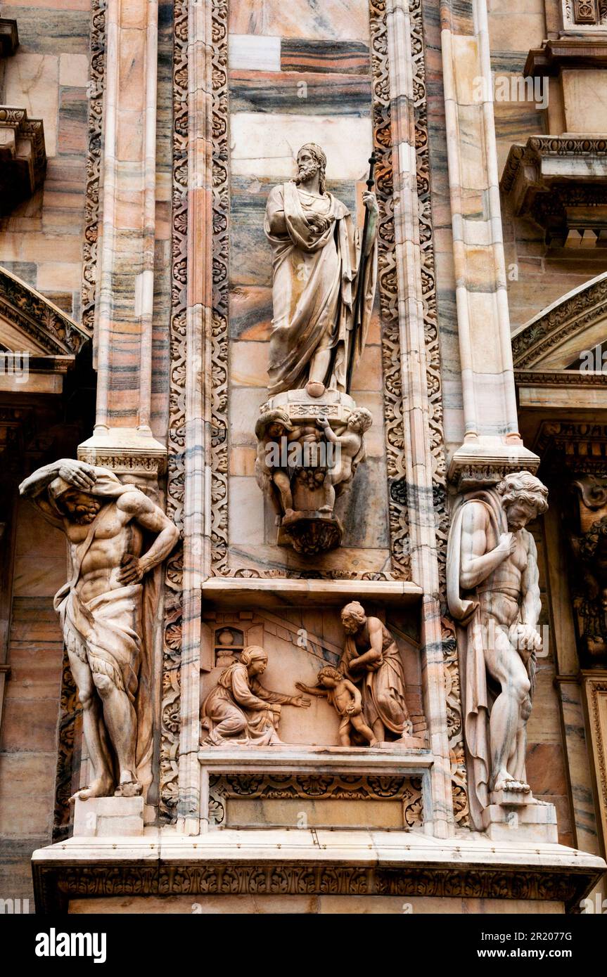 The Widow of Zarephath and Elijah marble panel, Cathedral of Milan ...