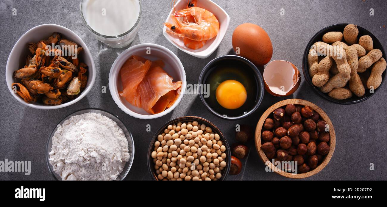 Composition with common food allergens including egg, milk, soya ...