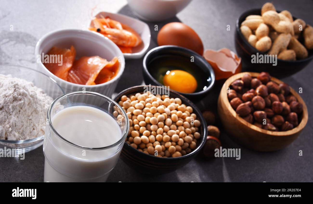 Composition with common food allergens including egg, milk, soya ...