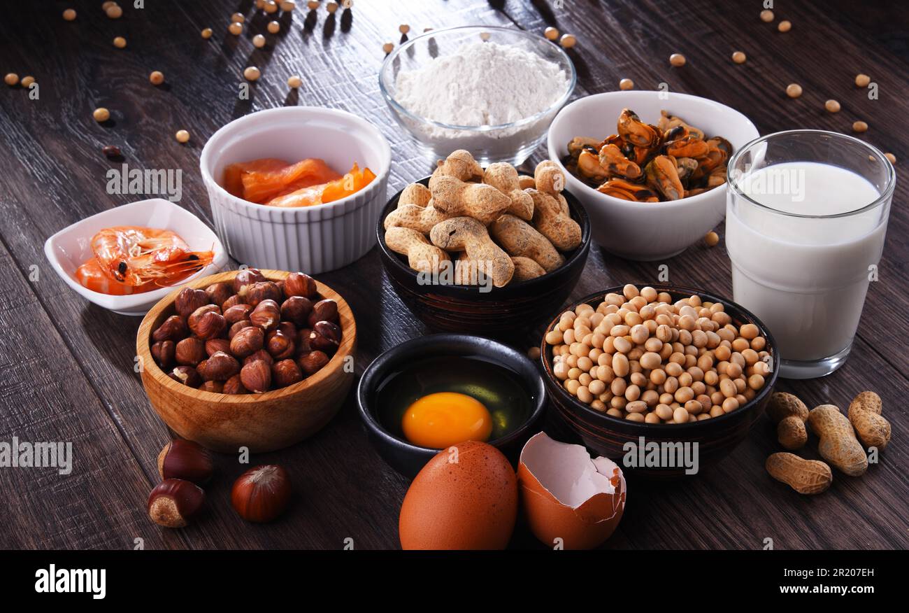 Composition with common food allergens including egg, milk, soya ...