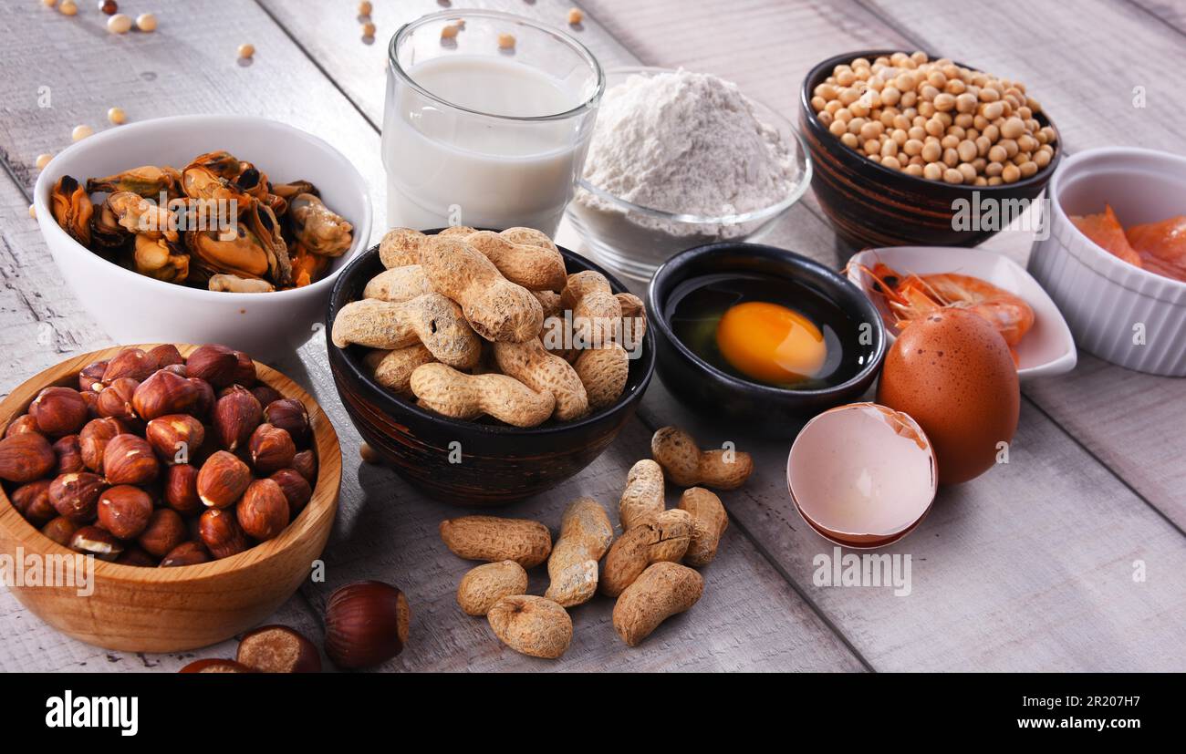 Composition with common food allergens including egg, milk, soya ...