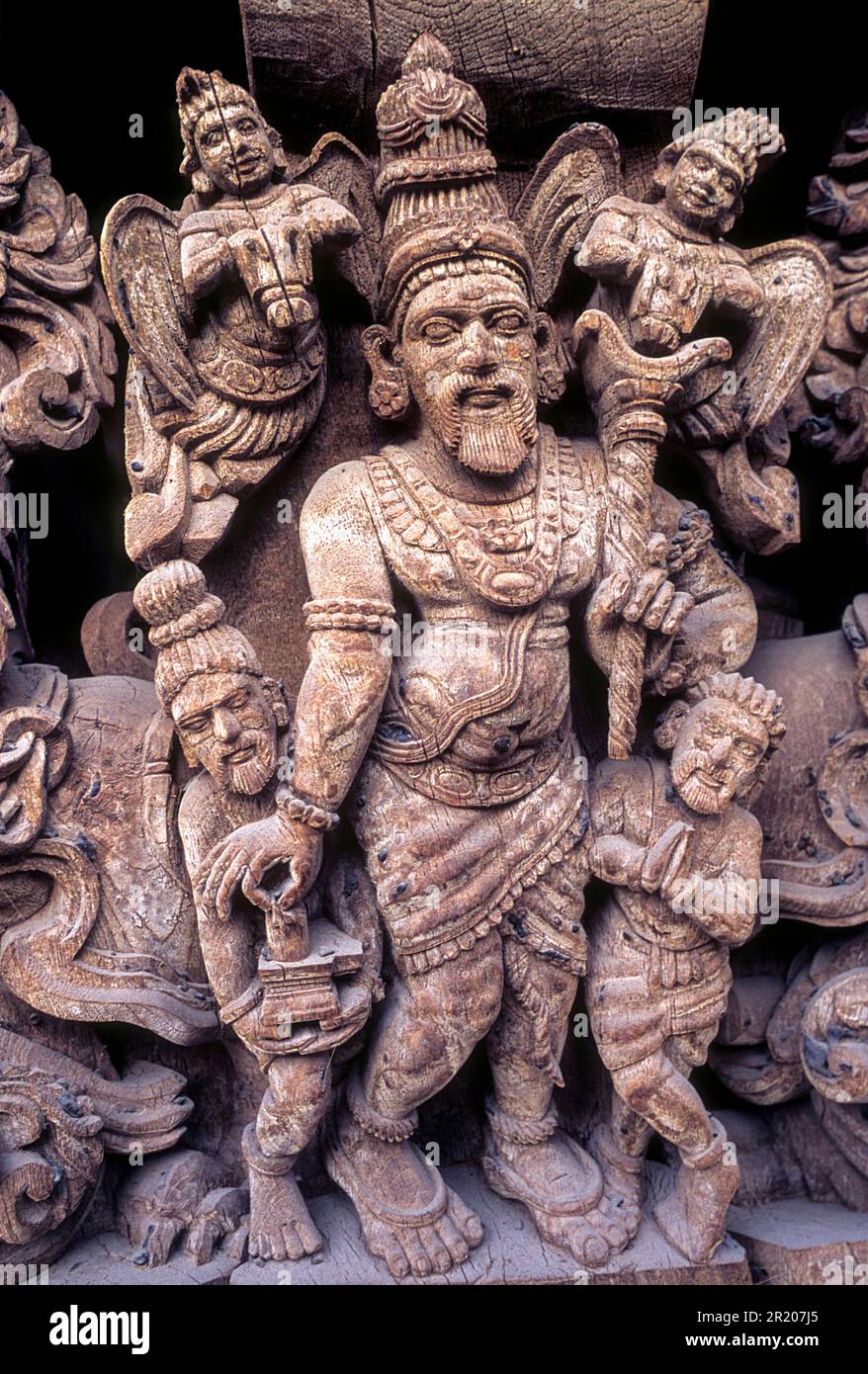 Sage Rishi Agastya, 17th century wooden carvings in Meenakshi ...