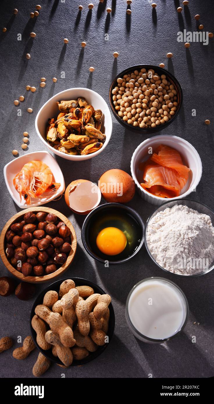 Composition with common food allergens including egg, milk, soya ...