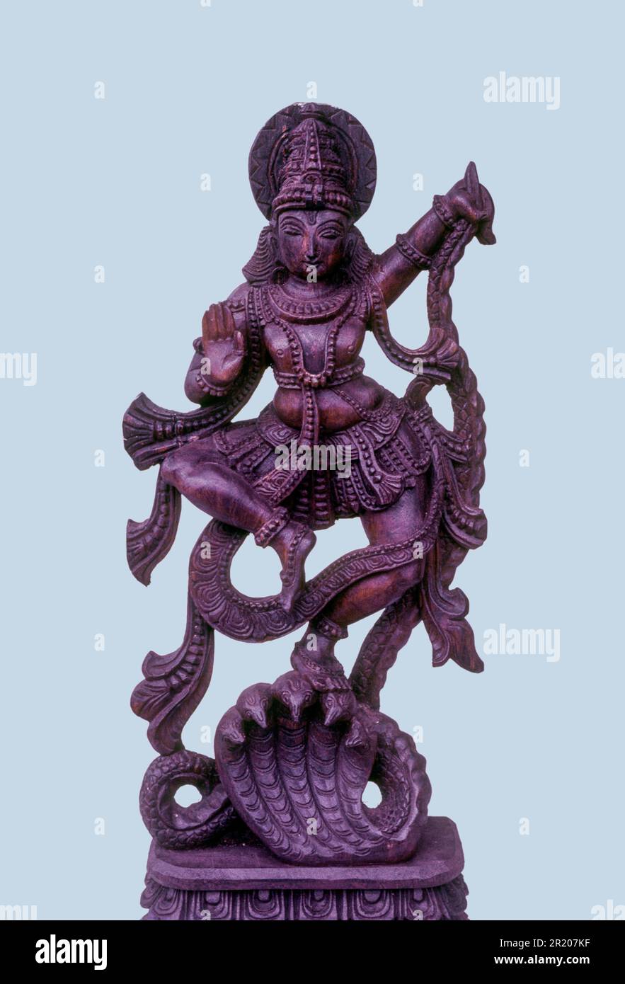 Cutout, Krishna Dancing on Kaliya the Serpent, wooden carvings at ...