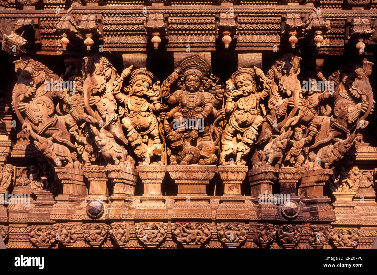 Shiva ganas attendants of Shiva, 17th century wooden carvings in ...