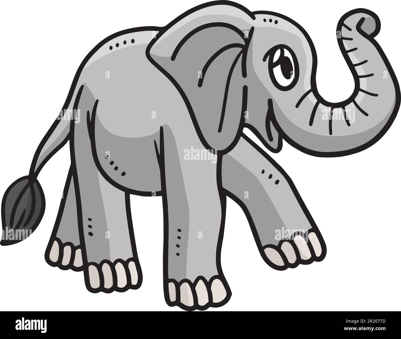 Baby Elephant Cartoon Colored Clipart Illustration Stock Vector Image ...