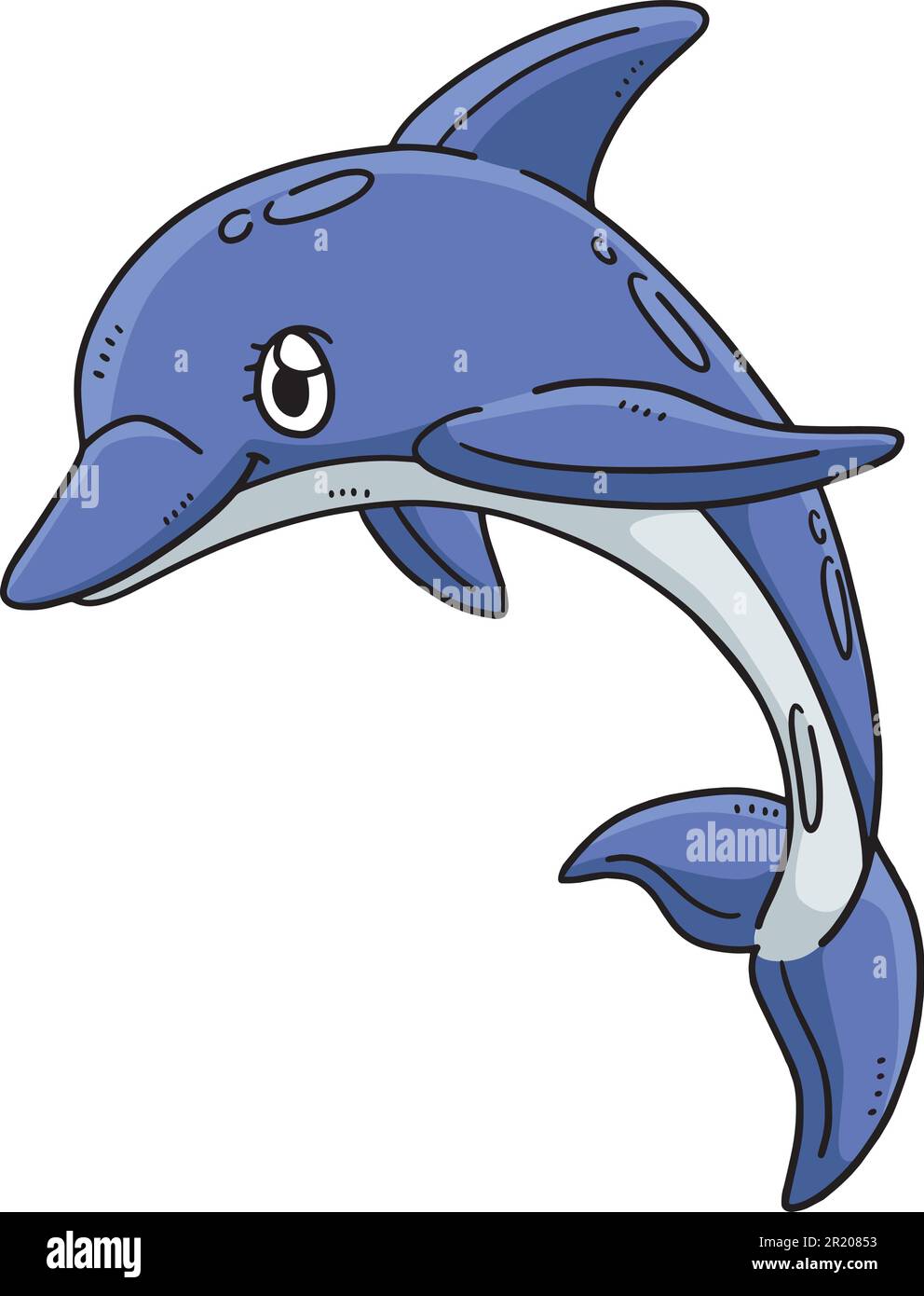 Baby Dolphin Cartoon Colored Clipart Illustration Stock Vector Image ...