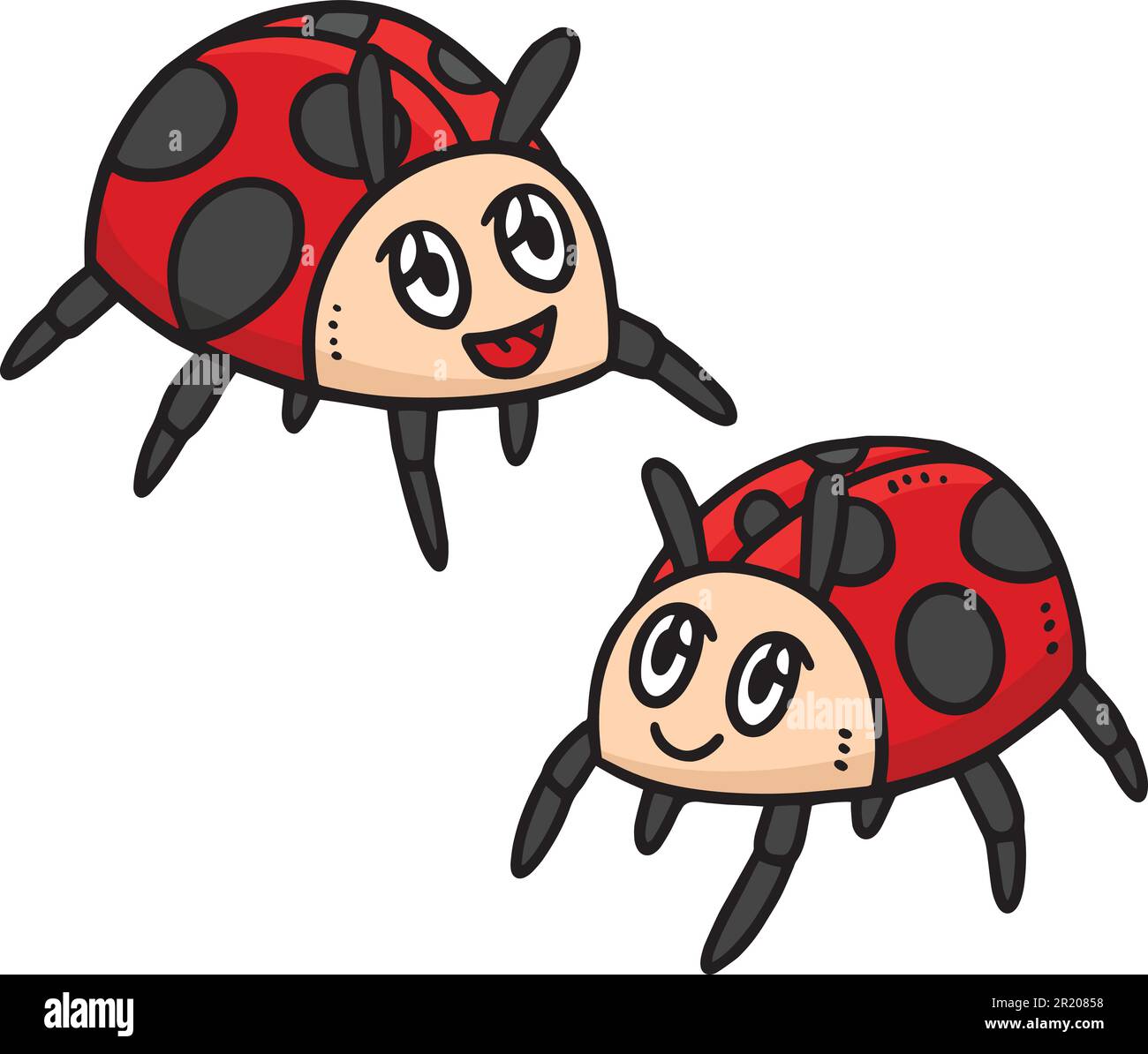 Baby Lady Beetles Colored Clipart Illustration Stock Vector Image & Art ...