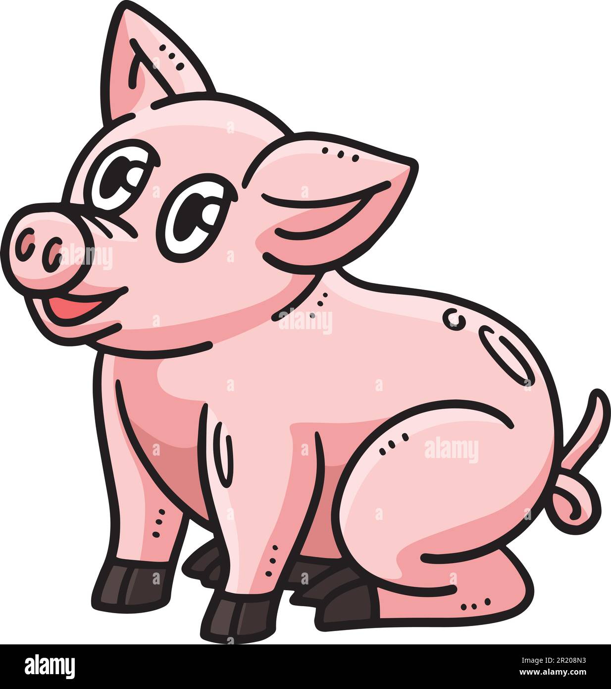 Piglet Cartoon Colored Clipart Illustration Stock Vector Image & Art ...