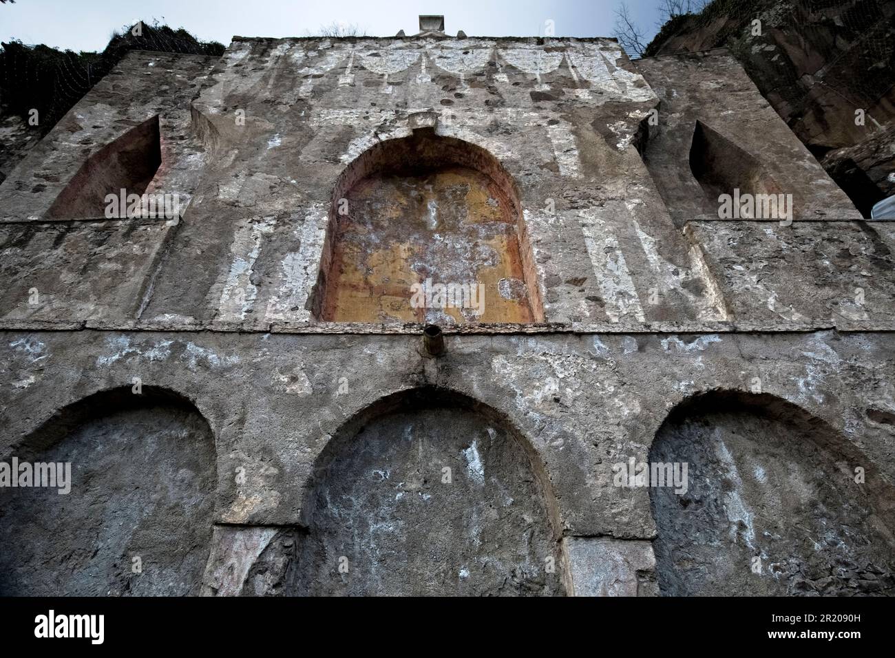 Facade with false entrances and windows of the Ciucioi garden. Lavis ...
