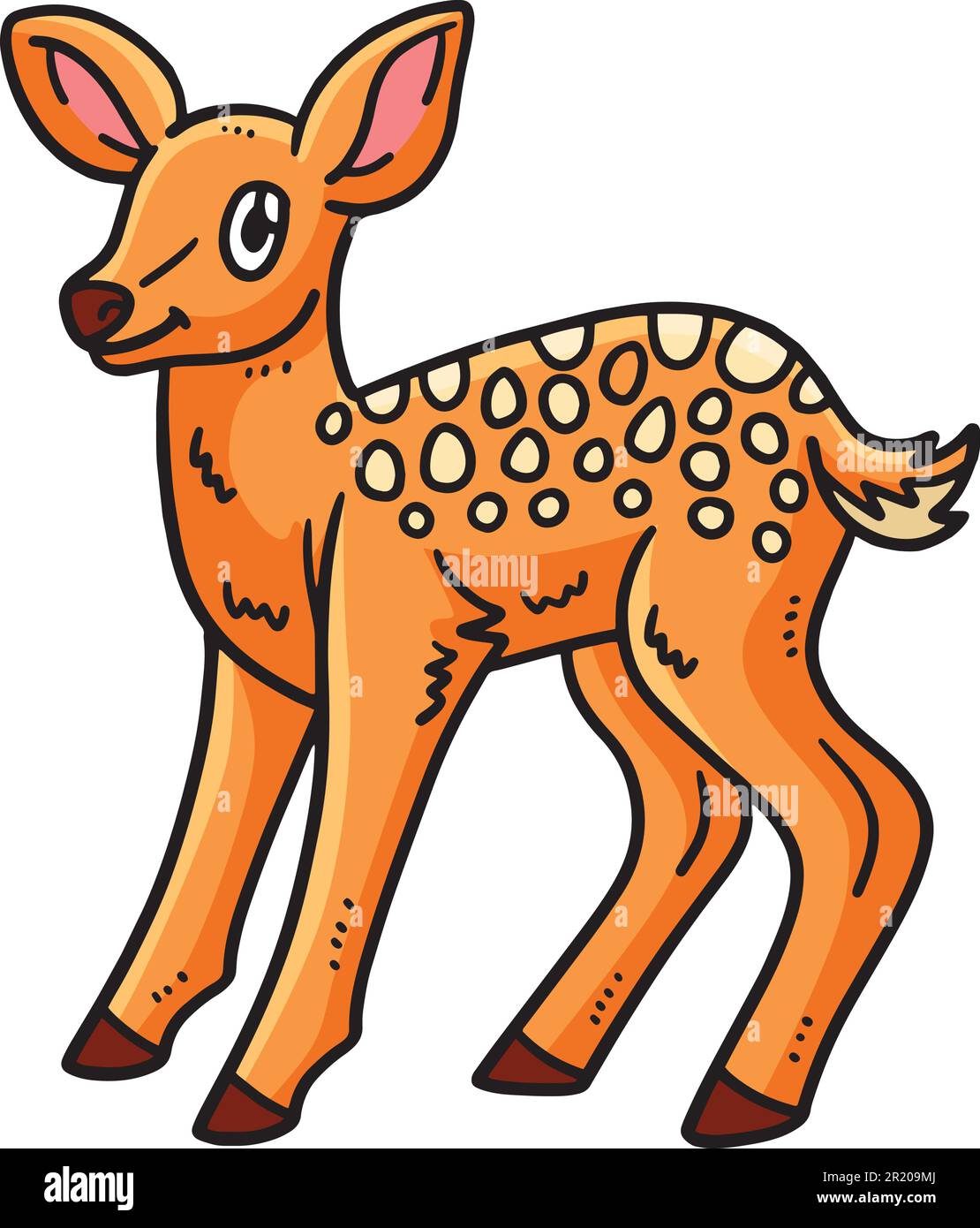 Baby Deer Cartoon Colored Clipart Illustration Stock Vector Image & Art ...