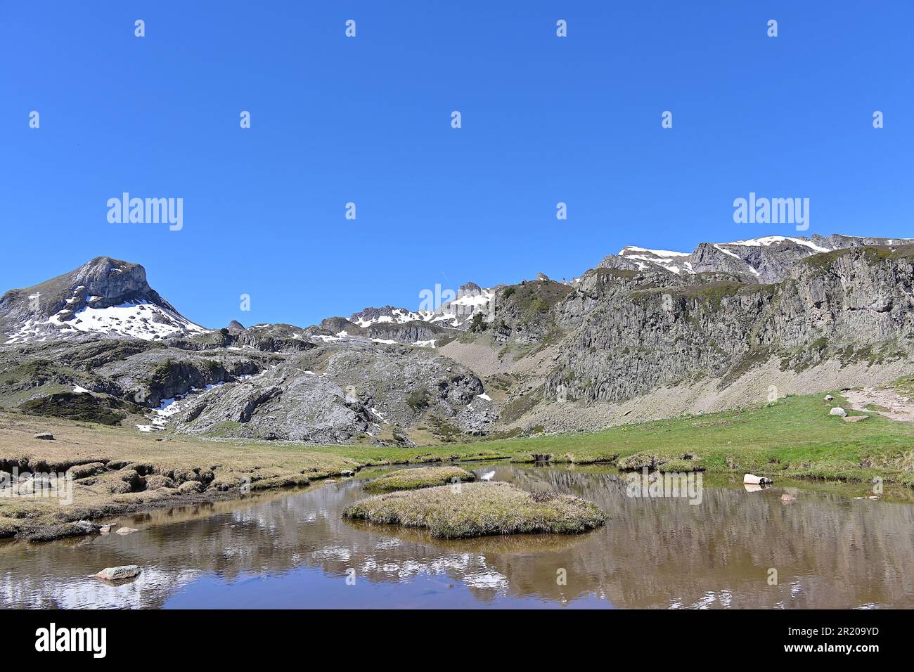 Lac Roumassot at 1845 metres, along the Lacs d'Ayous loop hiking trail ...