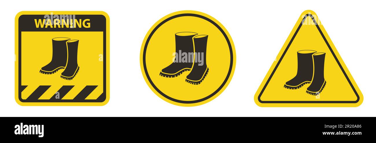 Foot Protection Required Sign On White Background Stock Vector Image ...
