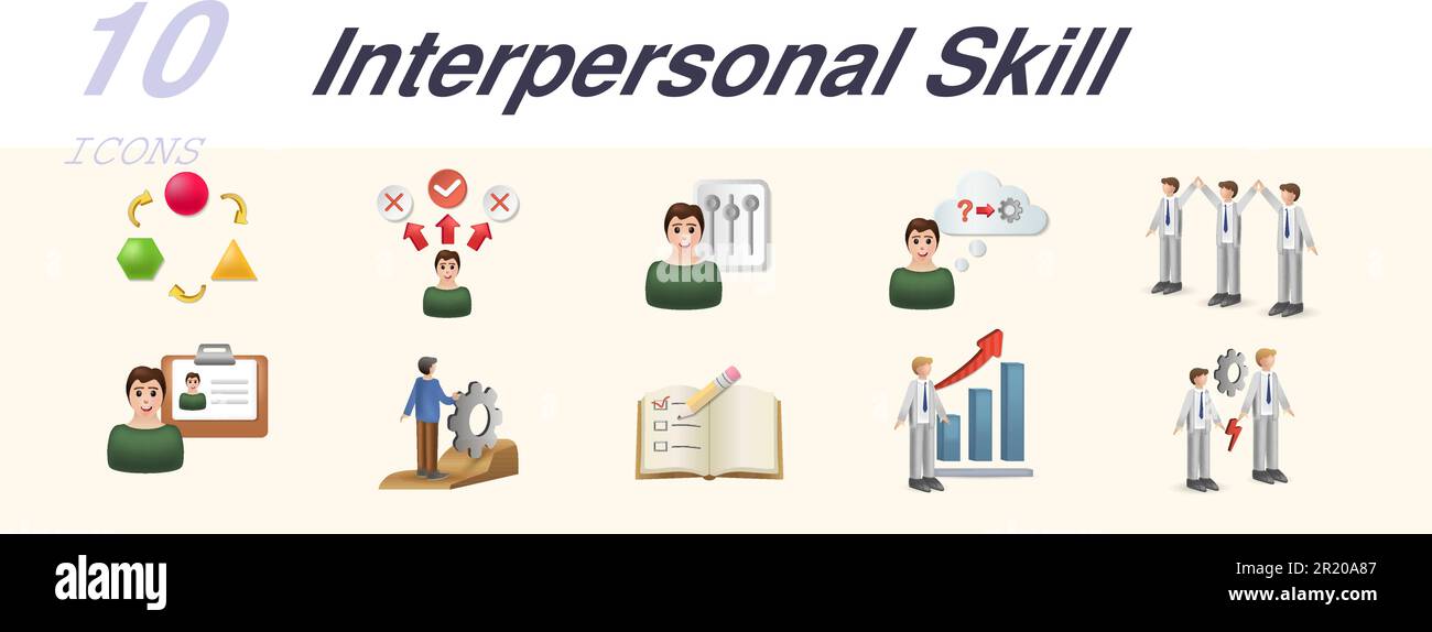 Interpersonal skill set. Creative icons: adaptability, decision making ...