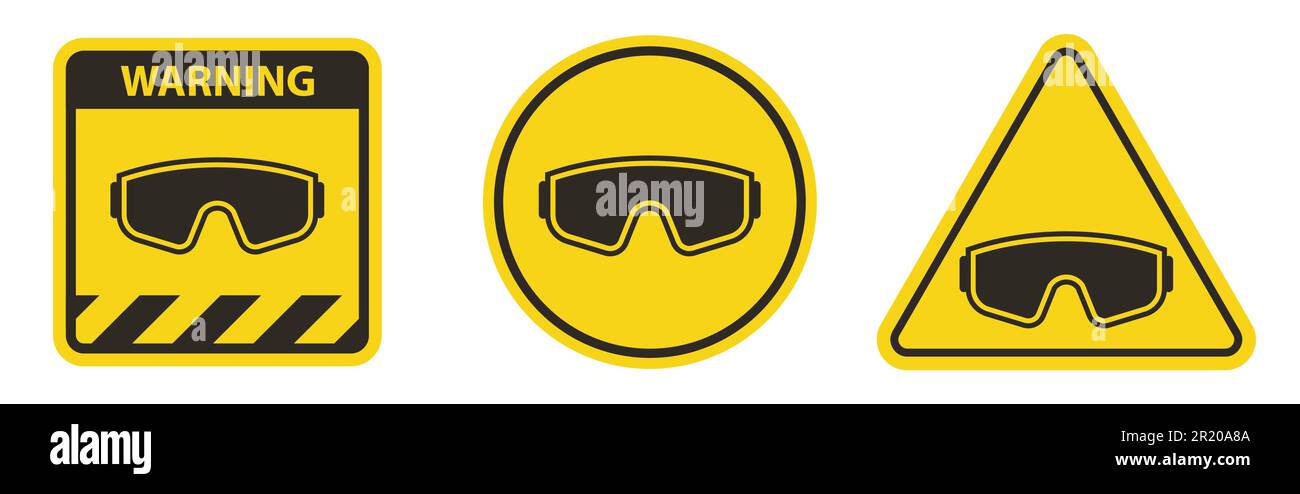 Eye Protection Required Sign On White Background Stock Vector Image ...