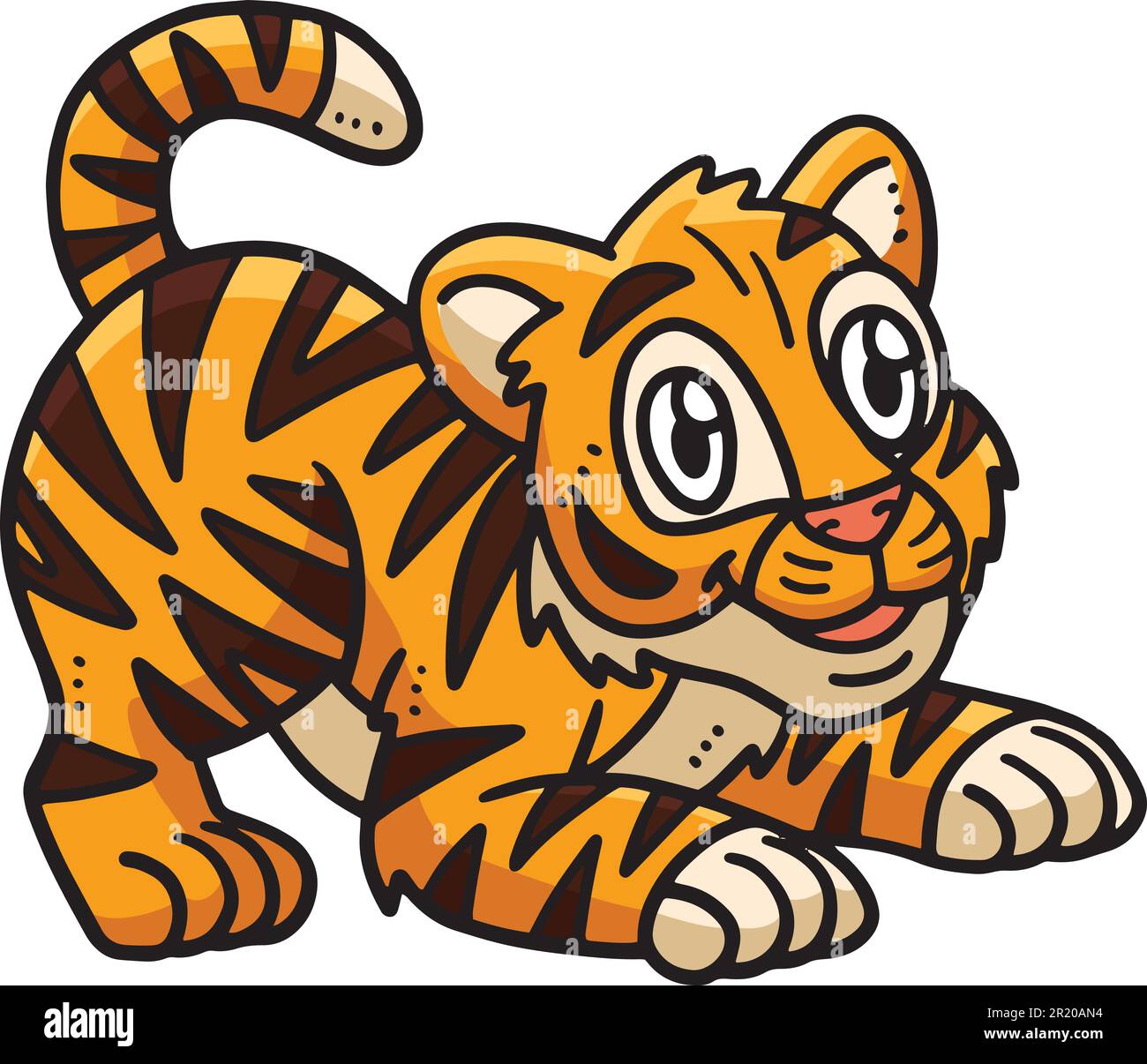 Baby Tiger Cartoon Colored Clipart Illustration Stock Vector Image & Art - Alamy