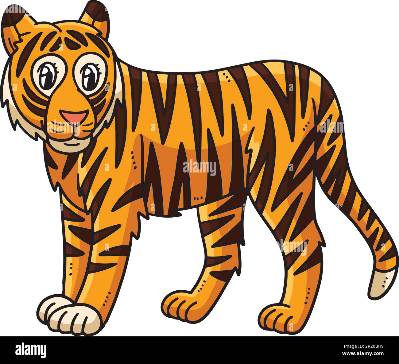 Mother Tiger Cartoon Colored Clipart Illustration Stock Vector Image ...