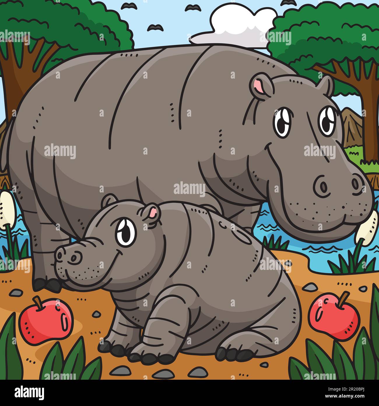 Hippo mother Stock Vector Images - Alamy
