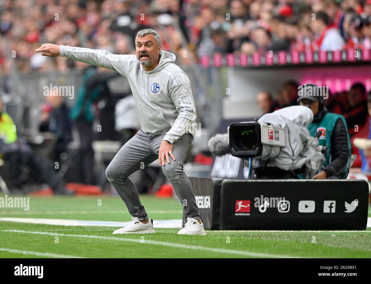 Coach Thomas Reis FC Schalke 04 S04 on the sidelines, gesture, gesture ...