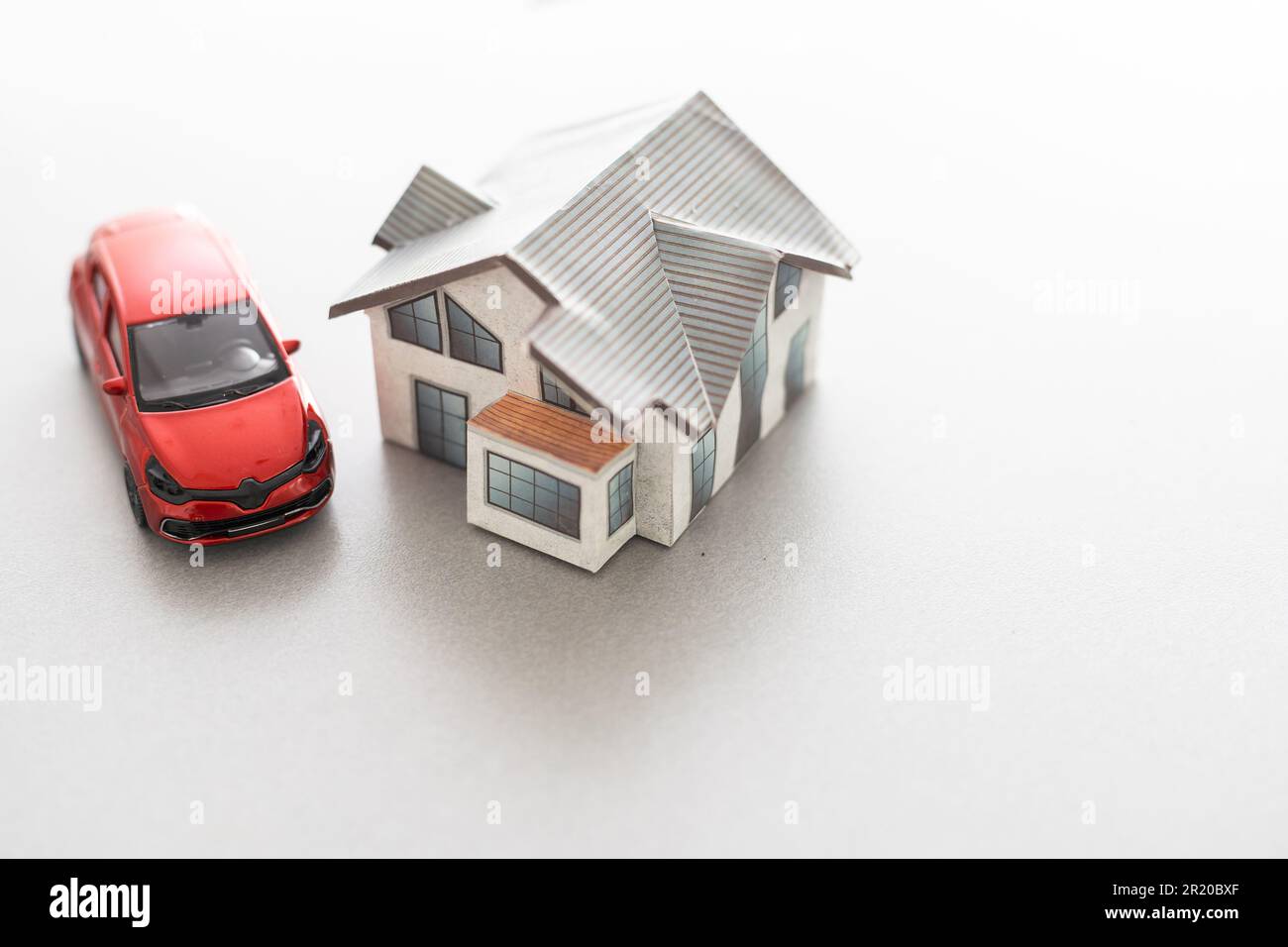 House model and car, real estate business concept Stock Photo - Alamy