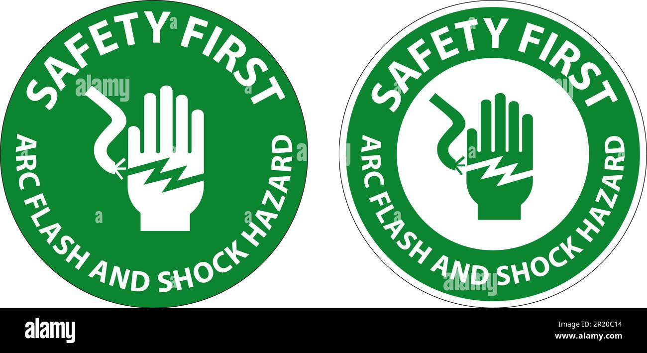 Safety First Floor Sign Arc Flash And Shock Hazard Stock Vector Image ...