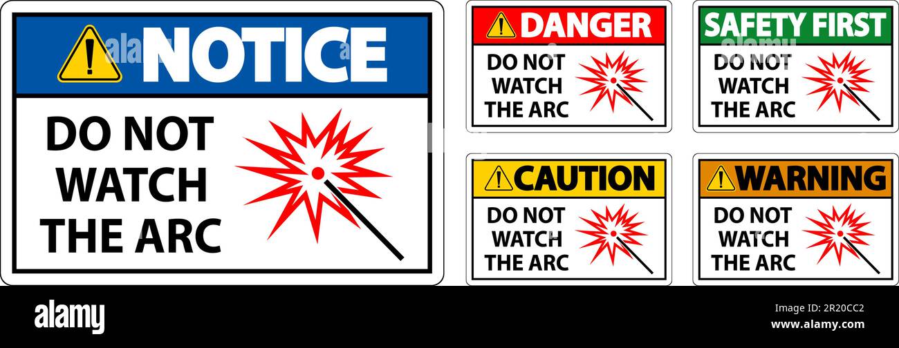 Danger Sign Do Not Watch The Arc Symbol Stock Vector Image & Art - Alamy