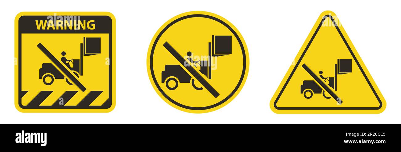 Warning Forklift Symbol, Do Not Drive With Raised Load Stock Vector ...