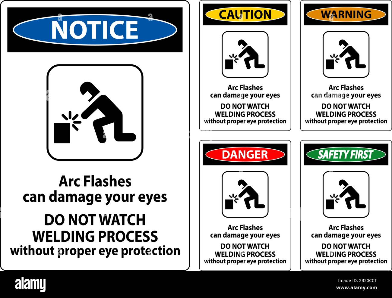Danger Sign Arc Flashes Can Damage Your Eyes. Do Not Watch Welding ...