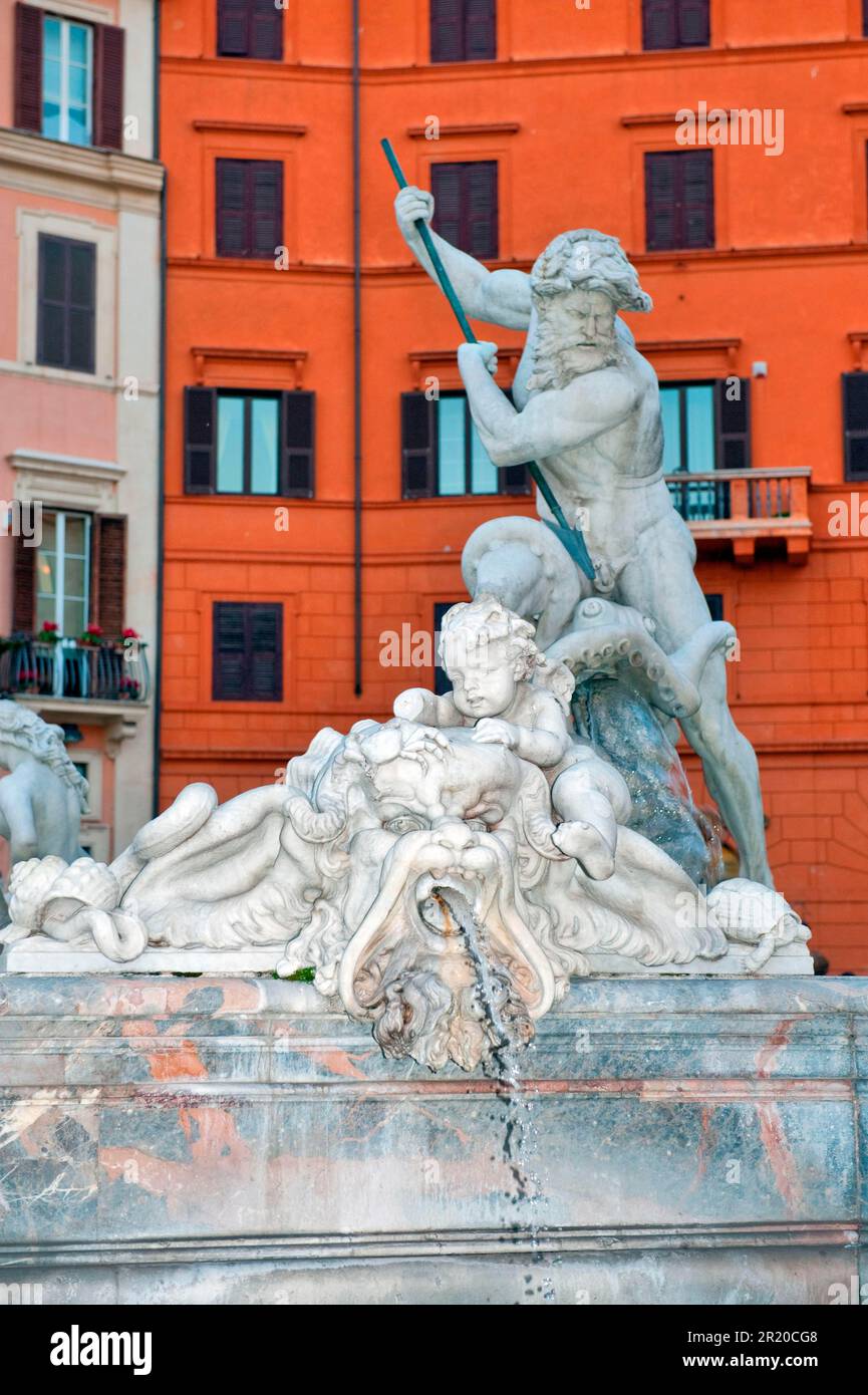 Fountain of Neptune, by Gian Lorenzo Bernini, Piazza Navona, Rome ...