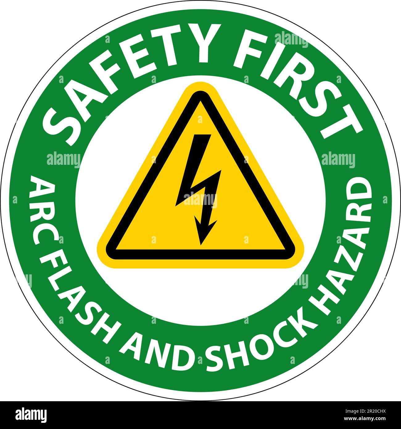 Safety First Floor Sign Arc Flash And Shock Hazard Stock Vector Image ...