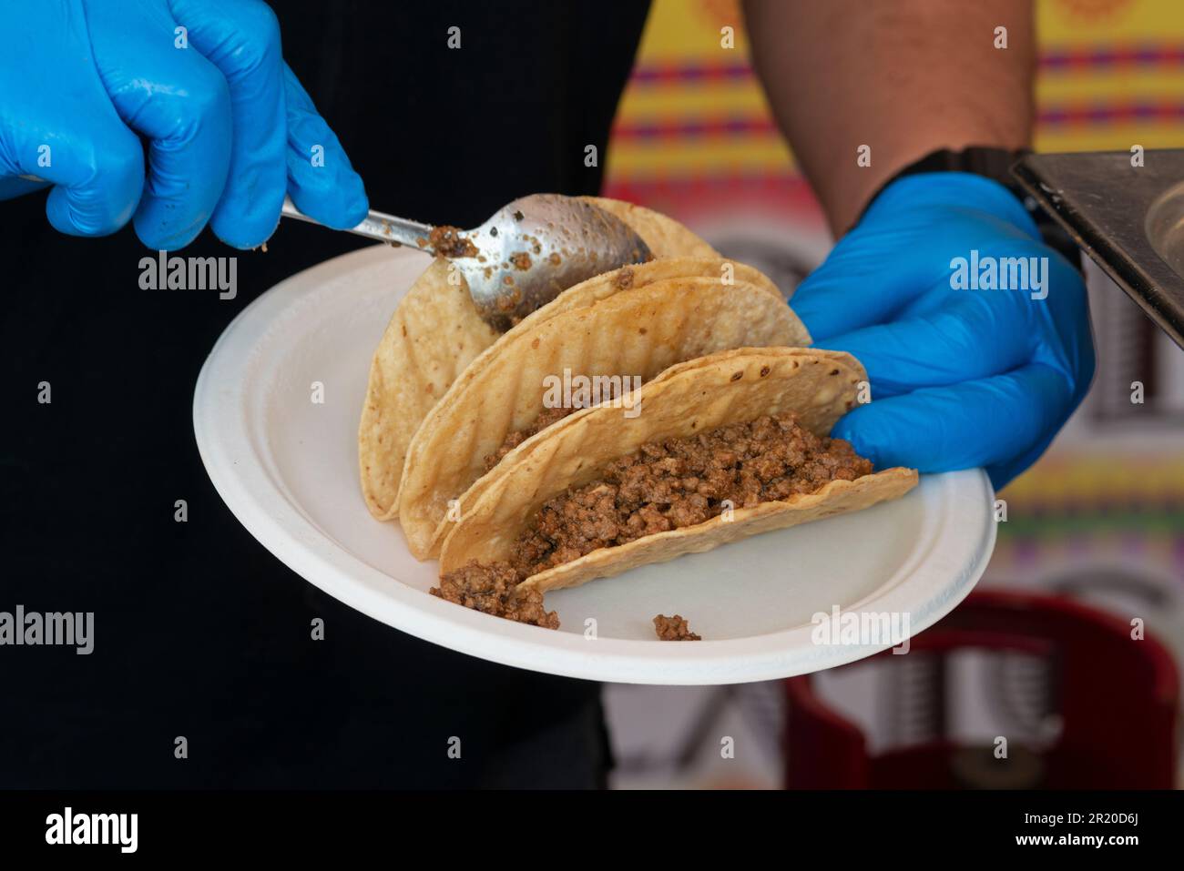 Italy, Street Food Festival, Chef at Preparing a Taco Stock Photo - Alamy