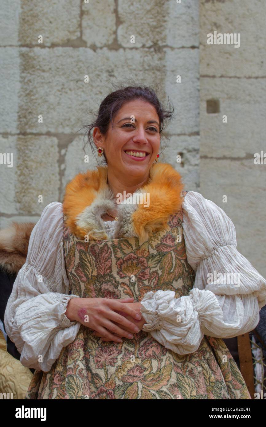 LYON, FRANCE, May 14, 2023 : Portrait during the Renaissance Festival ...