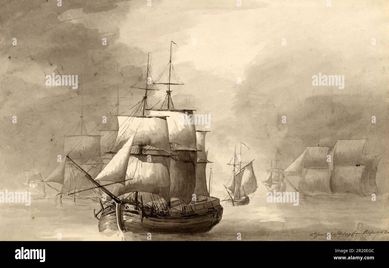 Sailing from Halifax to New York, 1776, America, Historical, digitally ...
