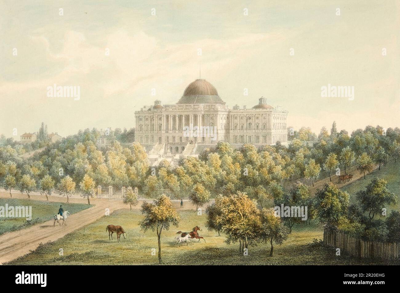 West side of the Capitol in Washington, 1848, America, Historic ...
