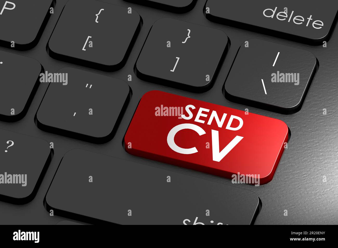 Keyboard with send CV word, 3d rendering Stock Photo - Alamy