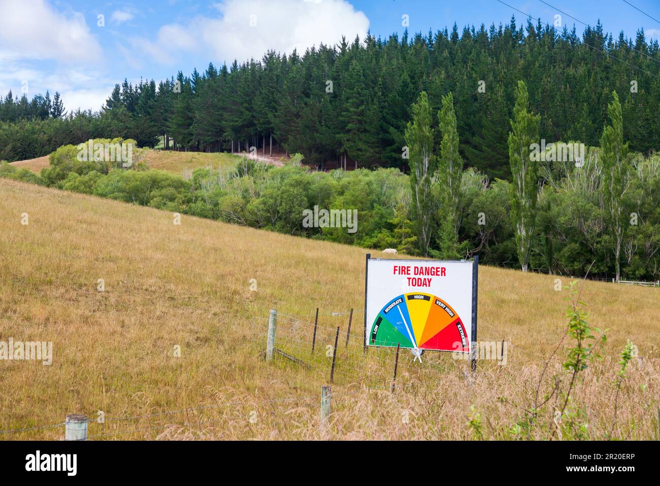 Fire Danger Rating Display Board set to Moderate level Stock Photo - Alamy
