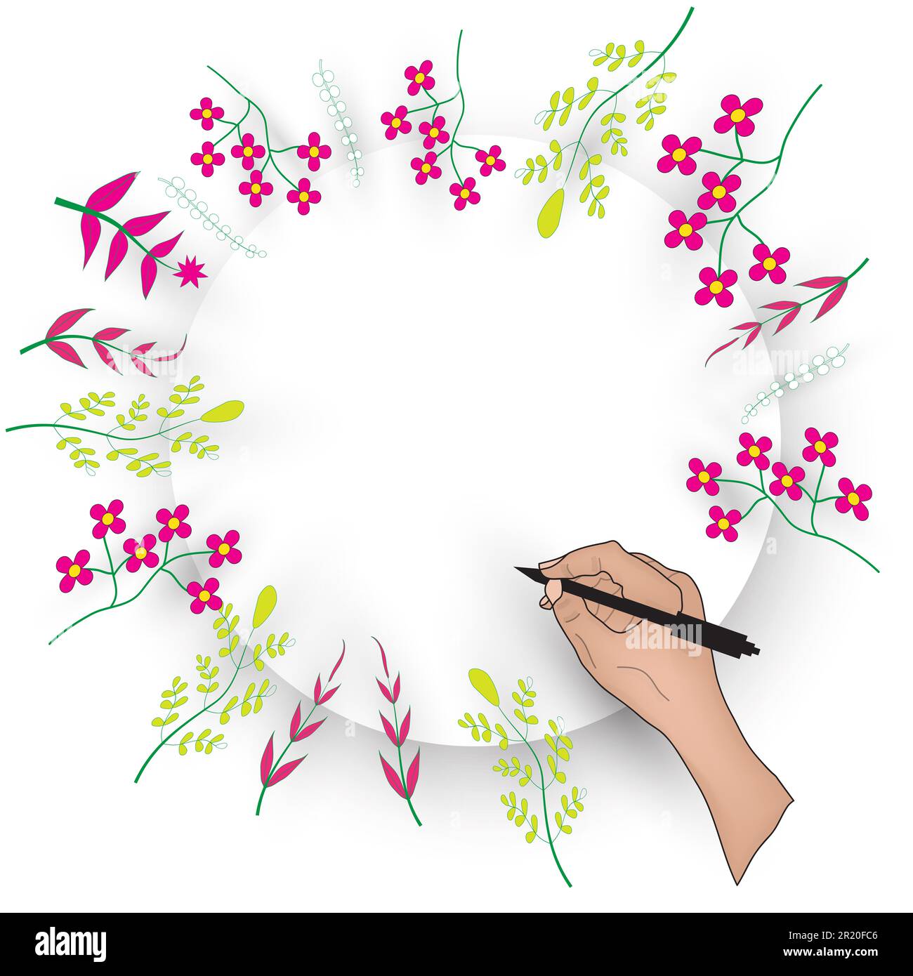 Woman holding up card illustration hi-res stock photography and images ...