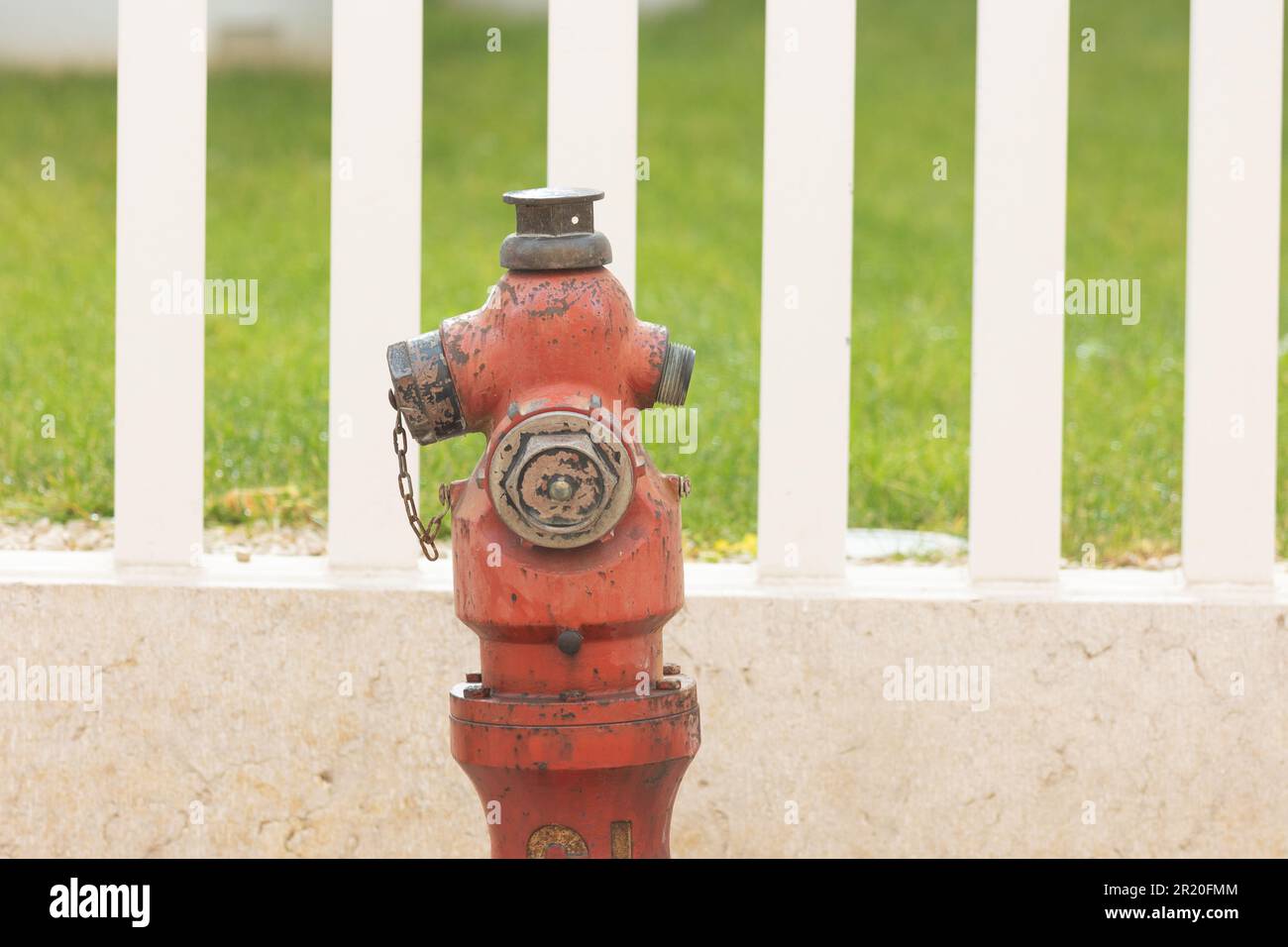 Red fire hydrant on a clean road Stock Photo - Alamy