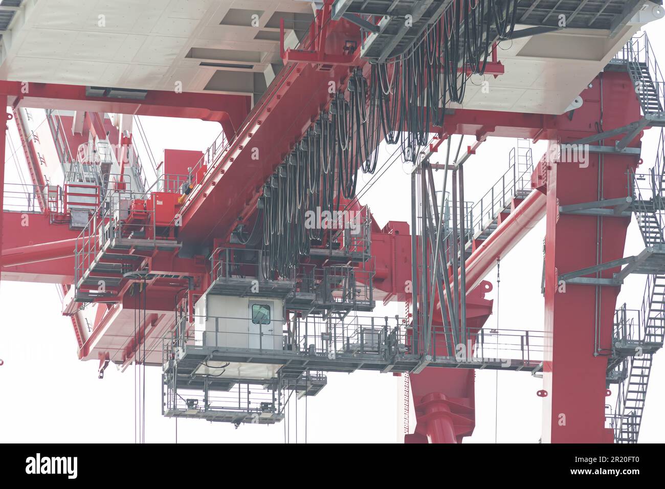 Construction site - cables under the construction crane Stock Photo - Alamy