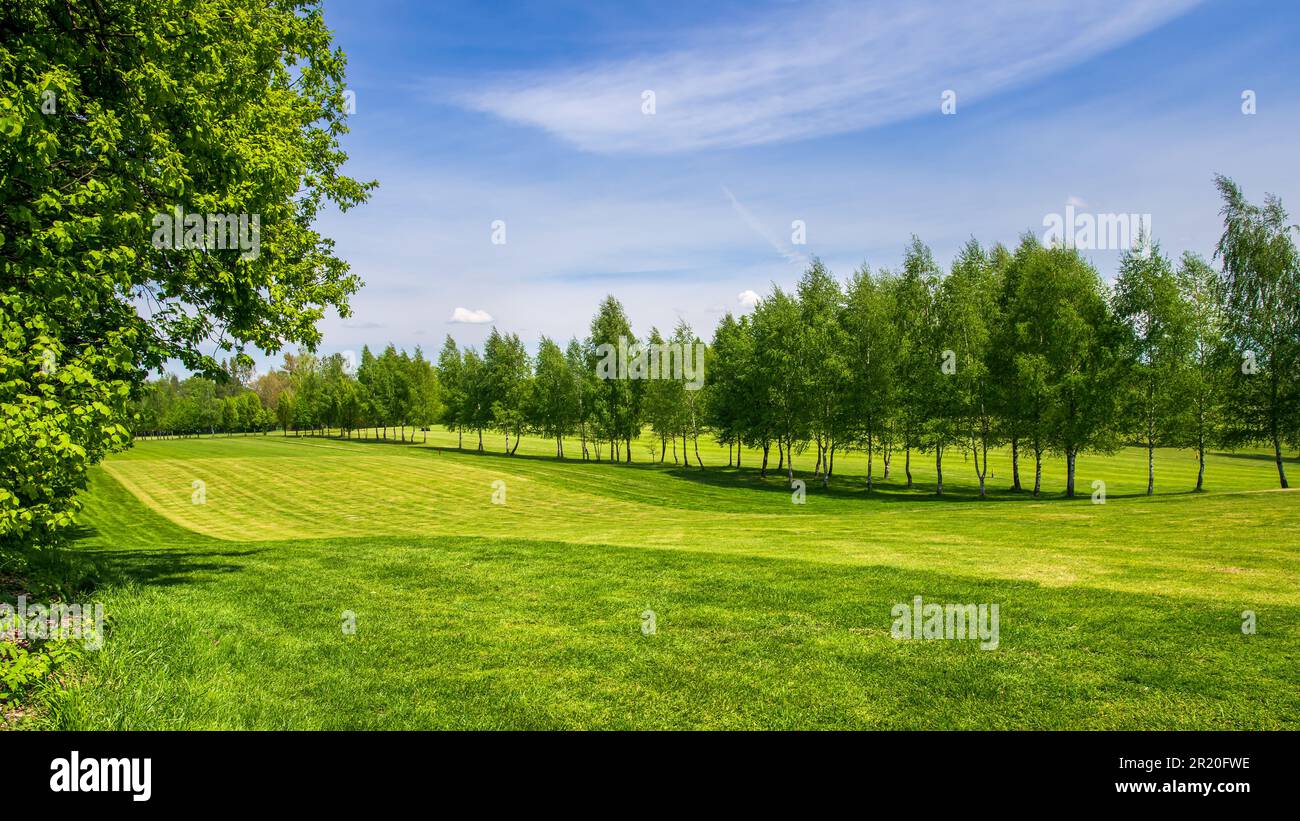 Golf course located in Bazantarnia Park in Siemianowice, Silesia ...